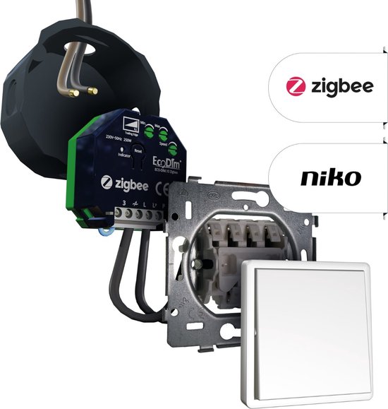 Niko led tastdimmer Zigbee 0-250W, inbouw, kleine inbouwdiepte, 2 ...