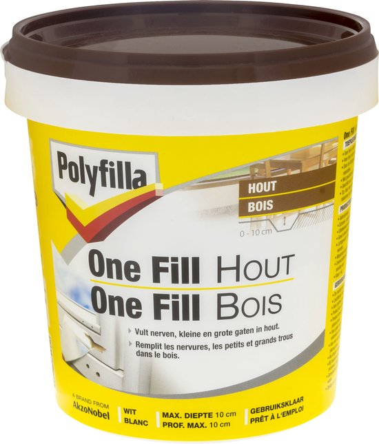 Polyfilla - One Fill Hout - Wit - 500 ML | bol