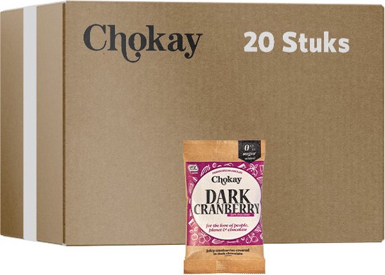Chokay | Snackpack | Chocolade Cranberry | 20 stuks | 20 x 50 gram | bol