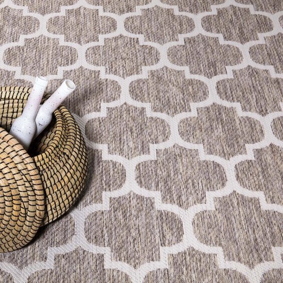 Plat geweven buitenkleed - Tapijt voor terras en balkon met modern ...