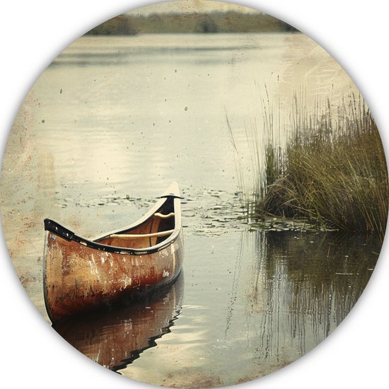 Bol mural canoë - Tableau rond récipient à eau - Tableau rond Water ...