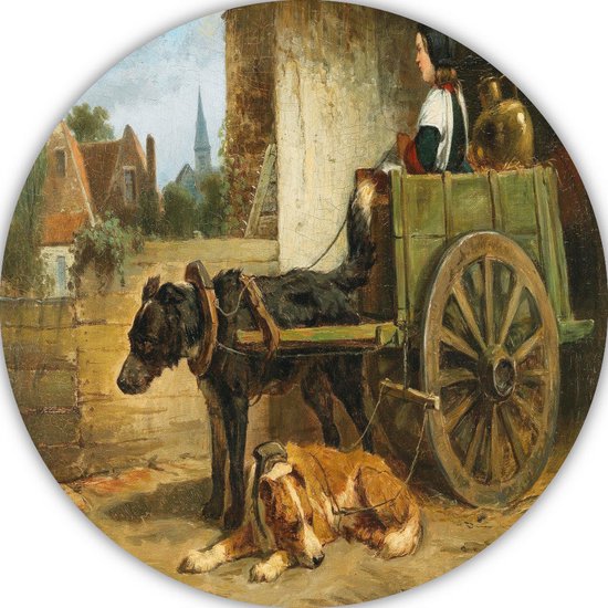 De kleine wagen - Henriëtte Ronner-Knip schilderij rond - Honden ...