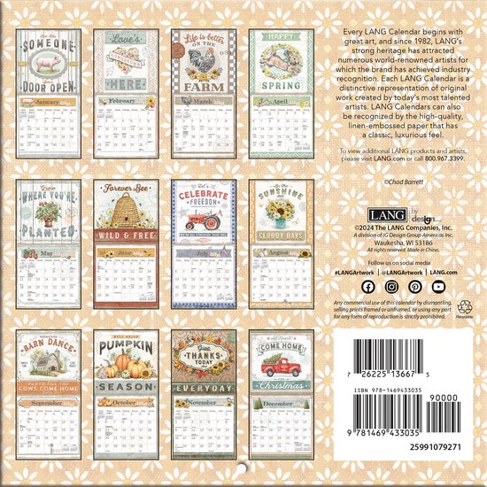 Farm House Mini Kalender 2025 | bol
