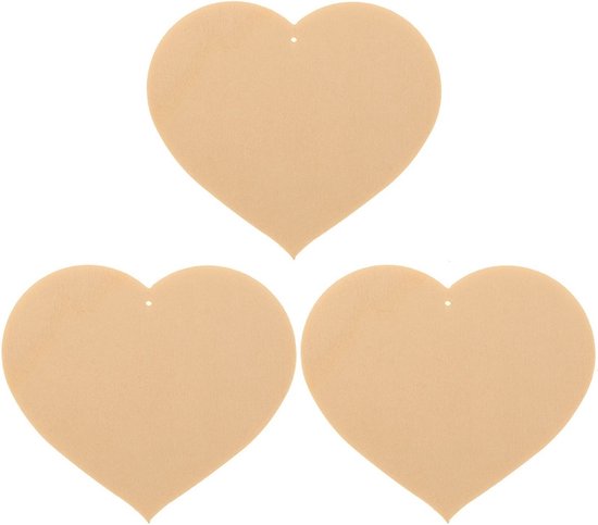 Houten vormen hartjes - 3x - dia 10 cm - Hobby/knutselmateriaal - zelf ...