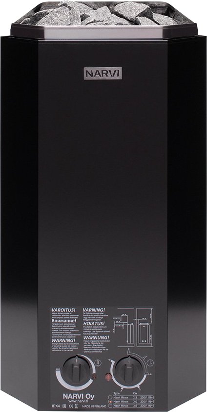Narvi Minex elektrische saunakachel 3,6 kW | bol