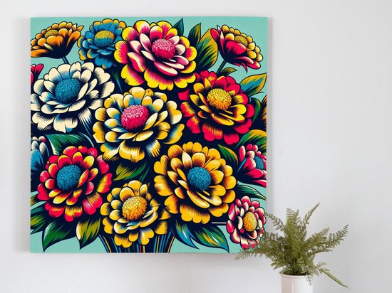 Pop art bloemen schilderij | Floral Bliss: A Vibrant Exploration of Pop ...