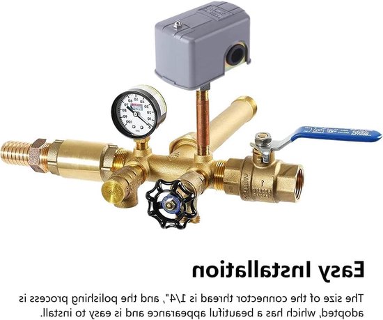 Water Pump Pressure Switch G1/4" Adjustable Double Spring Pole Pressure ...