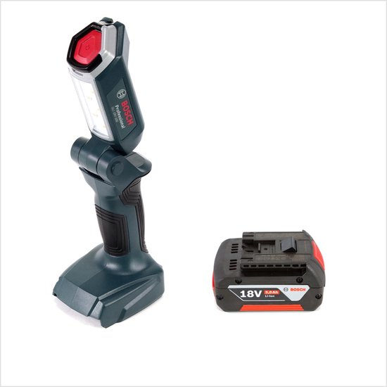 Bosch GLI 18V-300 Draadloze LED-lamp 18V 300lm + 1x 5,0Ah accu - zonder ...
