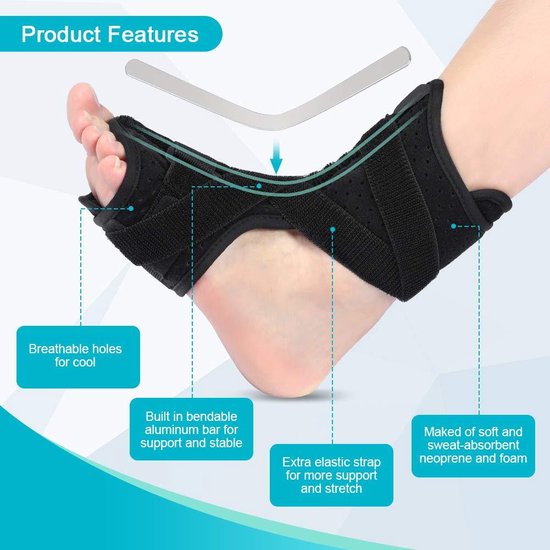 Night Spalts voor Plantar Fasciitis en Drop Foot - Brace Spalk met ...