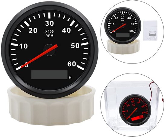 Waterdichte Snelheidsmeter 85 mm voor Auto en Boot - LCD Toerenteller ...