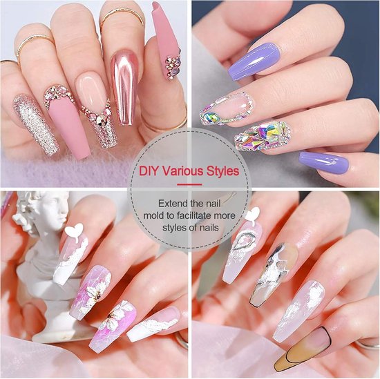 Dual Nail Forms Set - 100pcs Nail Extension Form Tips - Full Cover Dual ...