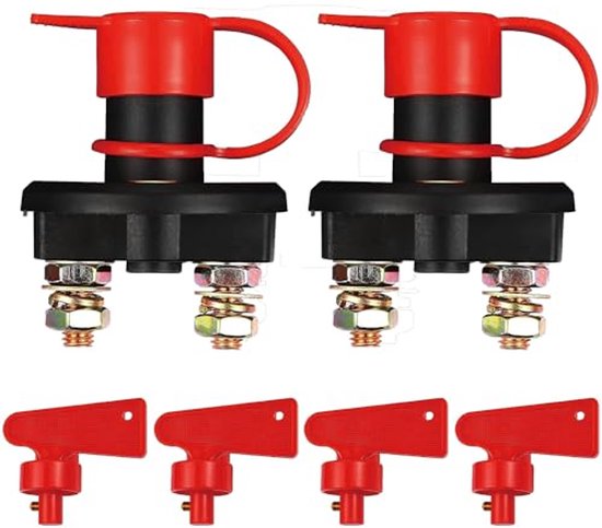 2 Stuks Accu Scheidingsschakelaar - DC 12V 24V Batterij Hoofdisolator ...
