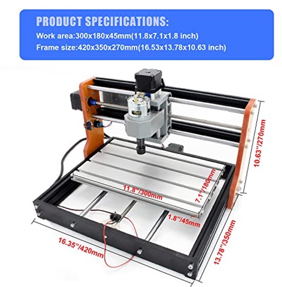 CNC Freesmachine 3018-Pro met 3 Assen en Noodstopfunctie voor Hout en ...