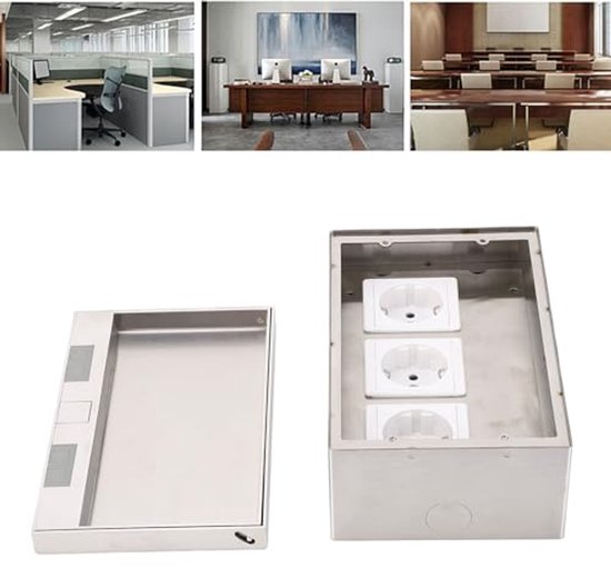 Recessed Floor Box Set, 16 Amp Stainless Steel Tamper Proof Socket with ...