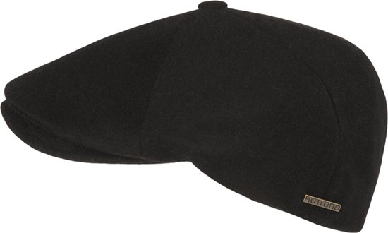 Hatland - Brave - Kasjmieren flat cap - Zwart - Maat XL - Unisex | bol