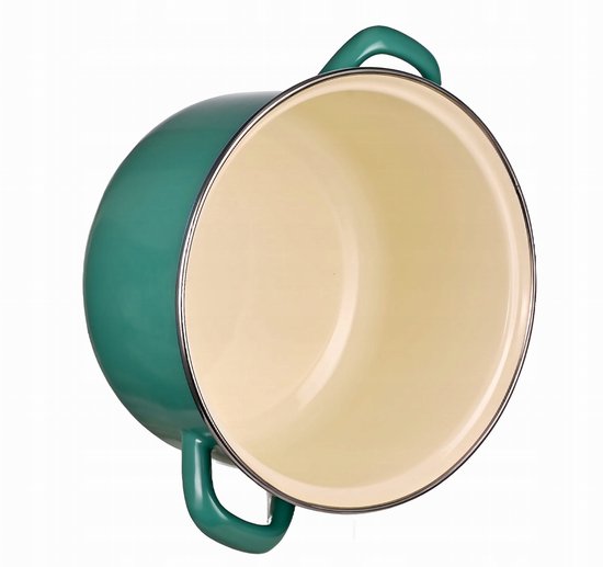 Degelijke Emaille Pan met Deksel 3,2L Turkse Groen | bol
