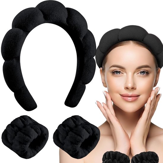 Women's Hair Band Face Wash Terry Hair Band Makeup Women 2 Fleece Cuffs ...