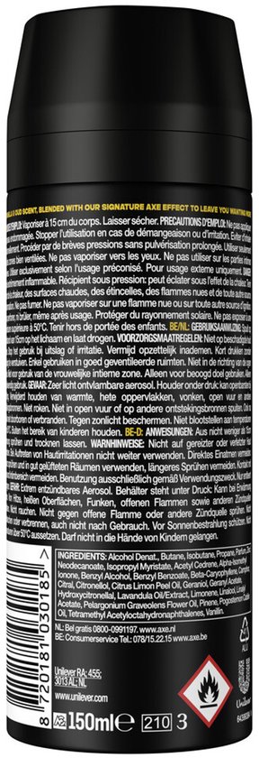 5 x Axe Deodorant Bodyspray Gold 150 ml - Deodorant - Bodyspray - Geur - 48 Uur... | bol