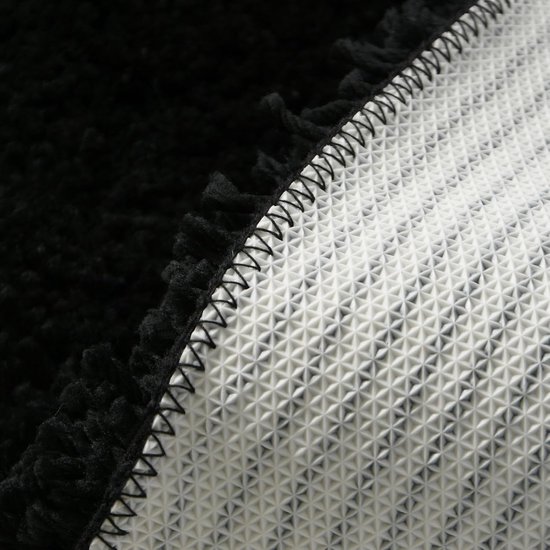 Zwarte Microvezel Badmat 55 x 65 cm - Antislip, Hoogpolig en Geschikt ...