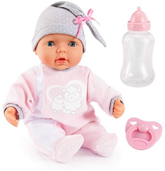 Interactieve Baby Pop met Flesje en Fopspeen - 38 cm | bol