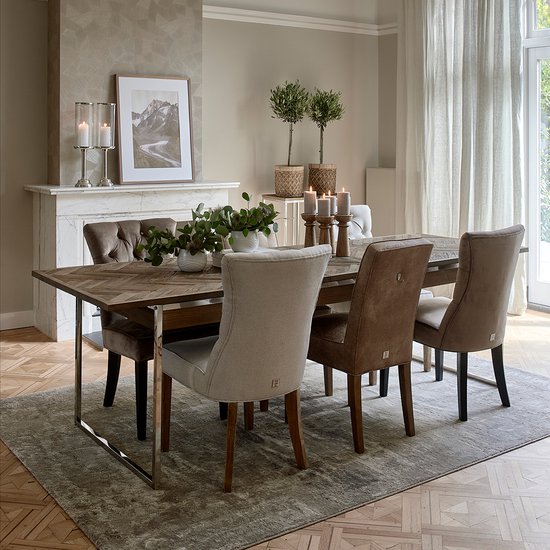 Riviera Maison Eetkamerstoel - Balmoral Dining Chair Oxford Weave ...