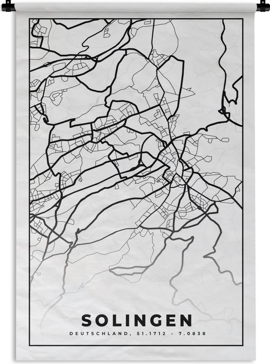 Wandkleed - Wanddoek - Solingen - Plattegrond - Kaart - Stadskaart ...