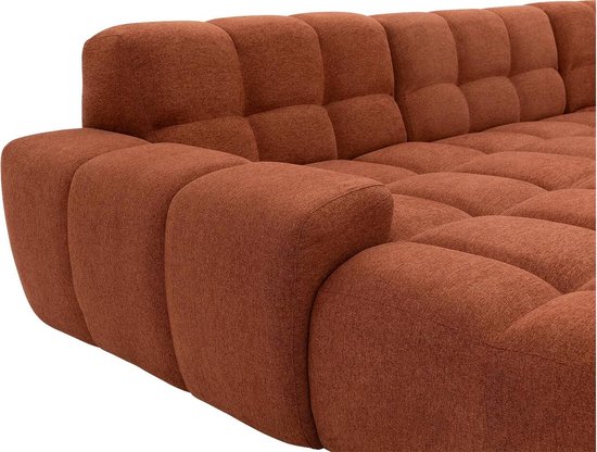 Goossens Kubus Hoekbank - Stof - Oranje - 311 x 90 x 200 cm | bol