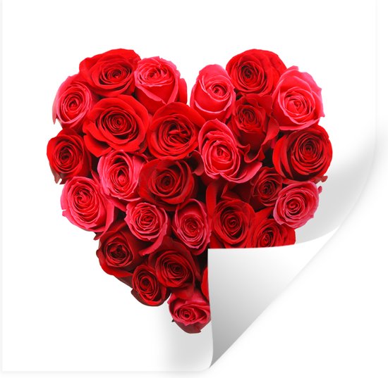 Muurstickers - Sticker Folie - Rozen - Rood - Hart - 50x50 cm ...