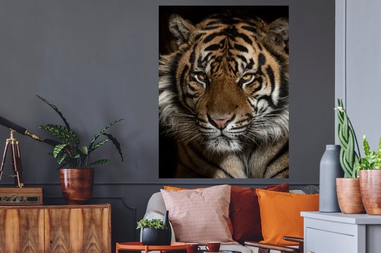 Muurstickers - Sticker Folie - Tijger - Wilde dieren - Portret - 90x120 cm - Plakfolie... | bol