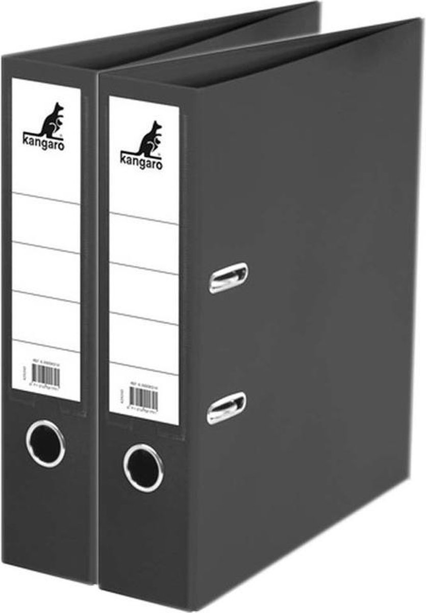 2x Ringband map/ordners zwart 75 mm 2 gaats A4 - Documenten/papieren ...