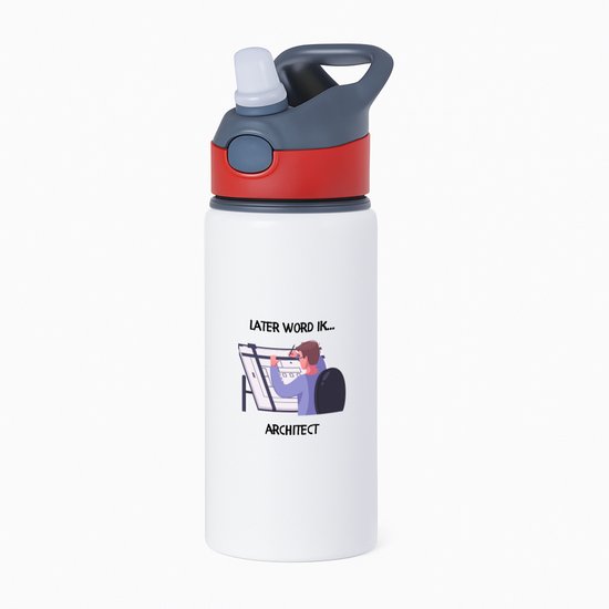 Hacebo® - Later word ik architect waterfles met rietje rood - Architect ...