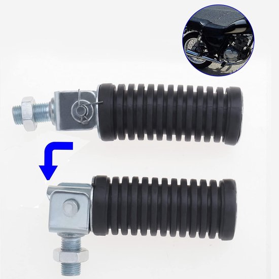 Motorcycle Folding Pillion Footrests Foot Pegs Rear Foot Peg Pedal 10MM ...
