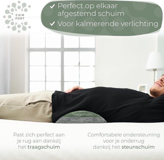 Ergonomic lumbar cushion for bed and sofa, back support for lying down ...