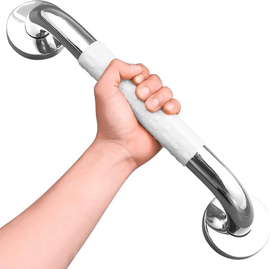 30CM Stainless Steel Non-slip Shower Handles for Elderly - White Grab ...