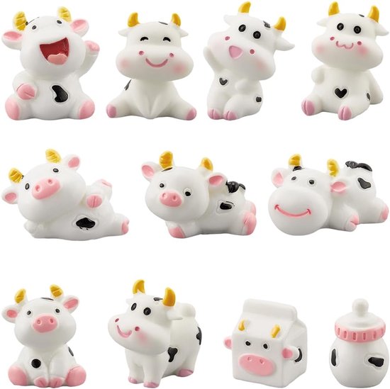 11 Stijlen 22pcs Kleine Koe Ornamenten Mini Koe Figuren Miniatuur Hars ...