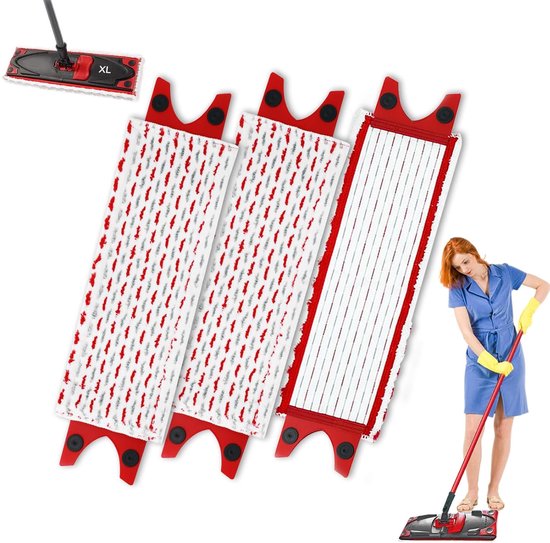 Reservemop microvezel - vervangende doeken - 3 stuks - 51 x 14 cm | bol