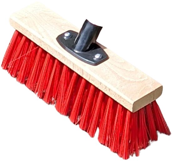 Houten Vloerborstel - Voor Binnen en Buiten - 30 cm - Rood | bol