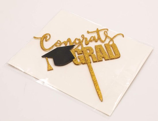 Allecto Plus - Gefeliciteerd Acryl Grad Cake Topper voor Afstuderen en ...