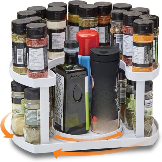 CHIWIN Keuken Draaiplateau - 2 Laags Kruidenrek - 360 Graden Draaibaar Organizer -... | bol
