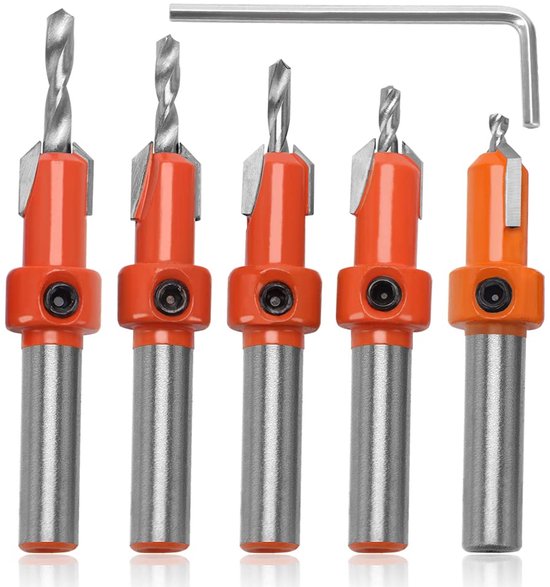 5 Stuks 10mm HSS Verzinkboorset - Houtbewerking Afschuiningsteller ...