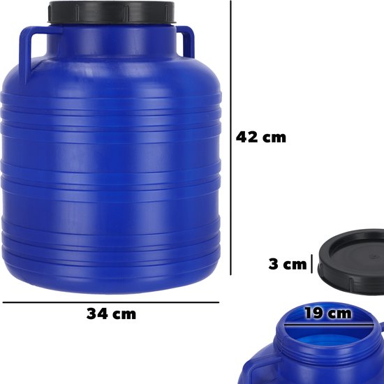 KADAX Plastic vat, brede hals, vat van HDPE-kunststof met deksel ...