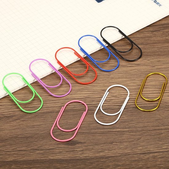 30 stuks paperclips - brede gecoate grote clips met doos - houd de ...