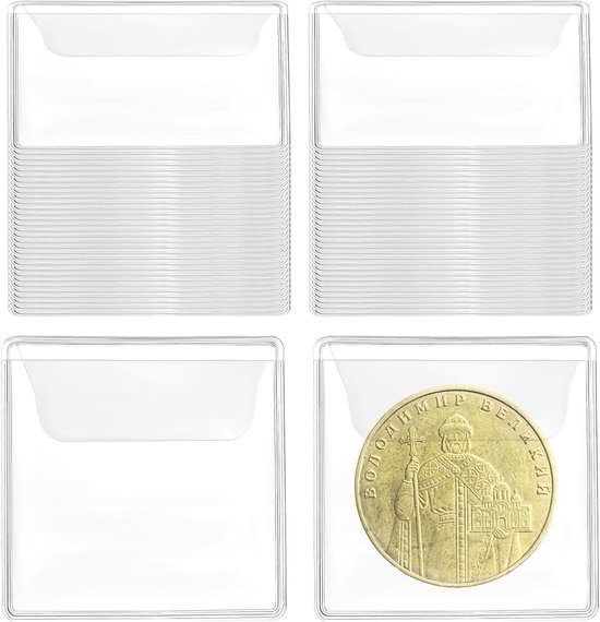 Set van 50 Coin Compartments - 5.5 x 5.5 cm - Plastic Bag - Coin Covers ...