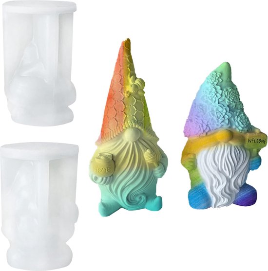 3D kabouter siliconen vorm Pasen 2 stuks DIY handgemaakte kaarsen ...