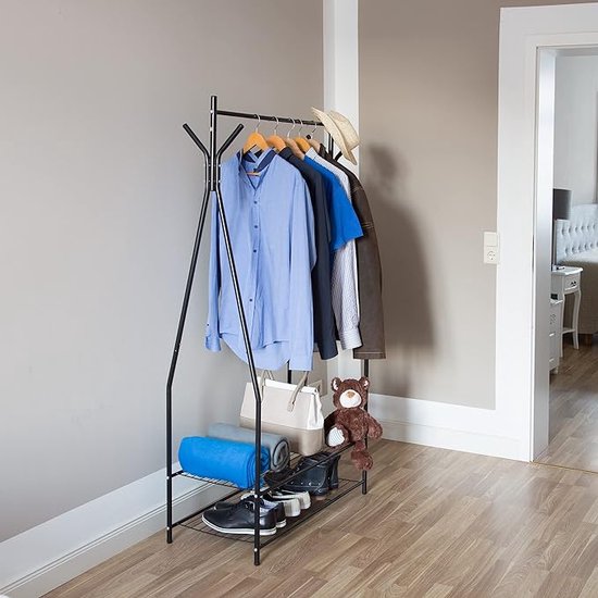 kapstok met schoenenrek set - clothes rack with shoe rack 40D x 90W x 162H centimetres | bol