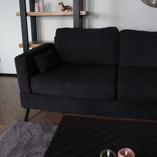 Hoekbank design Lizza 269cm bank antraciet ribstof loungebank zowel ...