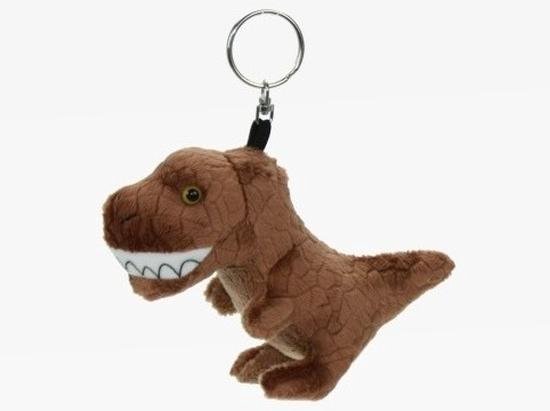 Set van 2x stuks pluche knuffel dino T-rex dinosaurus sleutelhanger 16 ...
