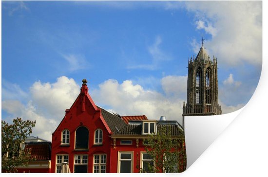Muursticker Dom van Utrecht -Domtoren van Utrecht bijwolkenlucht ...