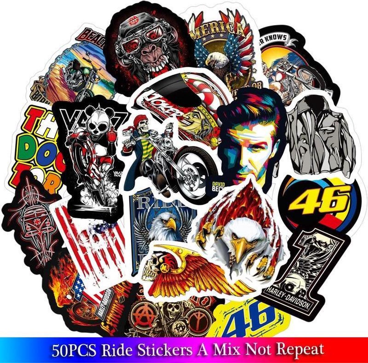 Nieuwe cool-hot rod stickersets voor motorfiets snowboard bagage auto ...