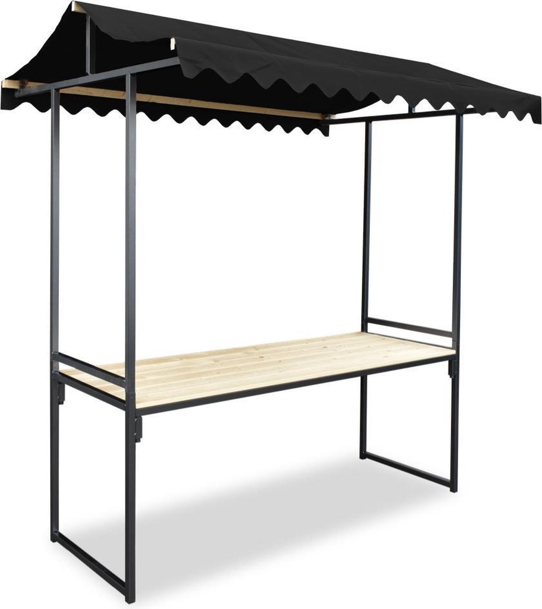 Marktkraam Professional | 2 meter | Zwart frame - Met kartelrand ...